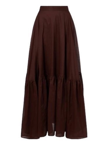 Plan C Cotton Organza Maxi Skirt - Brown