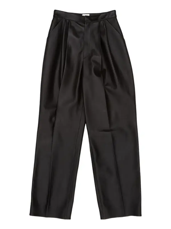 Bottega Veneta Shiny Wide-leg Leather Pants - Black