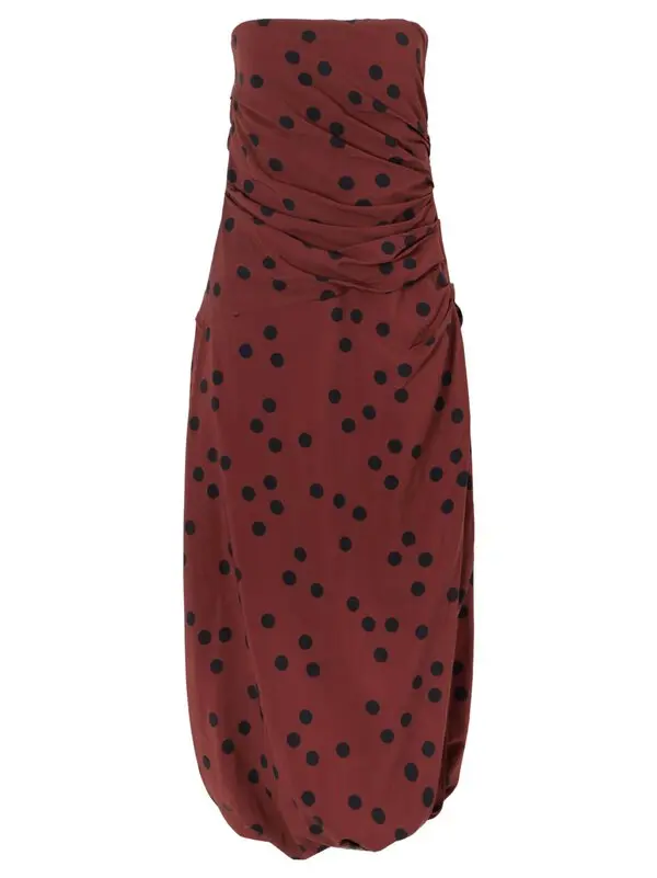 Proenza Schouler Strapless Polka Dot Dress - Red