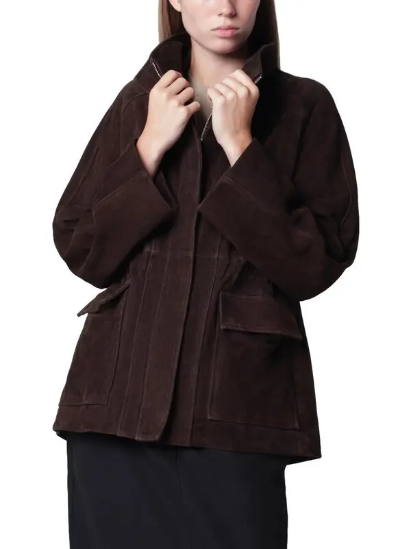 Nour Hammour Stand Collar Casual Jacket - Black