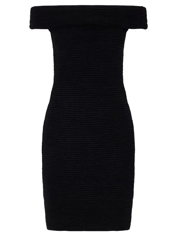 Magda Butrym Off-the-shoulder Knitted Midi Dress - Black