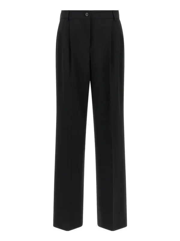 Dolce & Gabbana Double-pleat Flared Trousers - Black