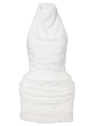 Magda Butrym Embroidered Halterneck Mini Dress - White