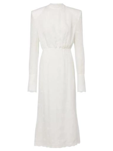 Magda Butrym Embroidered Silk, Wool And Cotton-blend Midi Dress - No