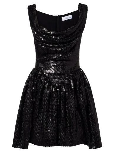 VIVIENNE WESTWOOD Mini Sequined Draped Corset Dress - Black
