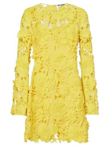 LEO Lin Suzanne Lace Minidress - Yellow