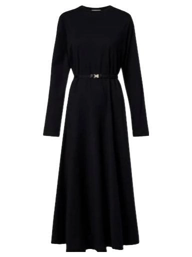 Tory Burch Cotton Midi Dress With Fishtail Silhouette - Black