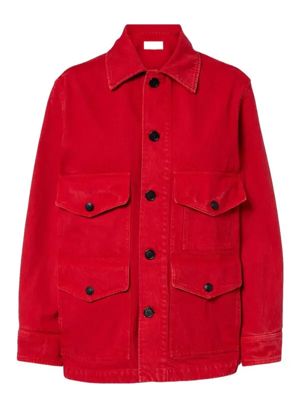 NILI LOTAN Leroy Cotton Canvas Jacket - Red