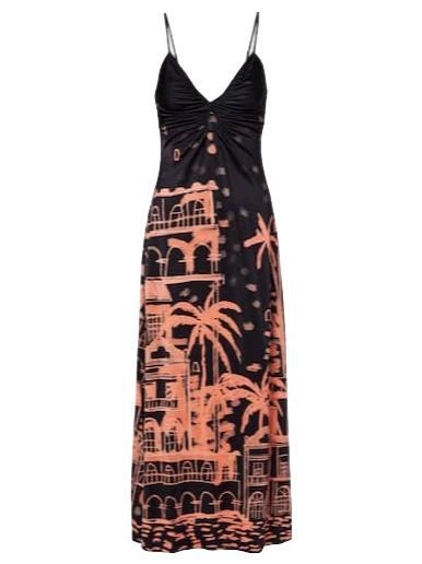 Johanna Ortiz Printed Jersey Maxi Dress - Black