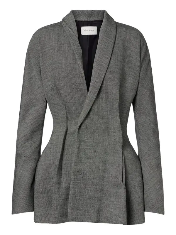 Magda Butrym Draped Wool-blend Blazer - Grey