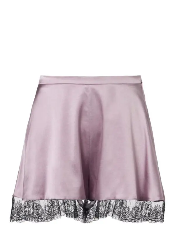 Nina Ricci Lace-trimmed Silk-blend Satin Shorts - Blush