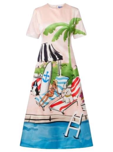 LEO Lin Caroline Printed Cotton And Silk Midi Dress - Multicolor