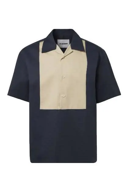 JIL SANDER Cotton And Silk Bowling Shirt - Black