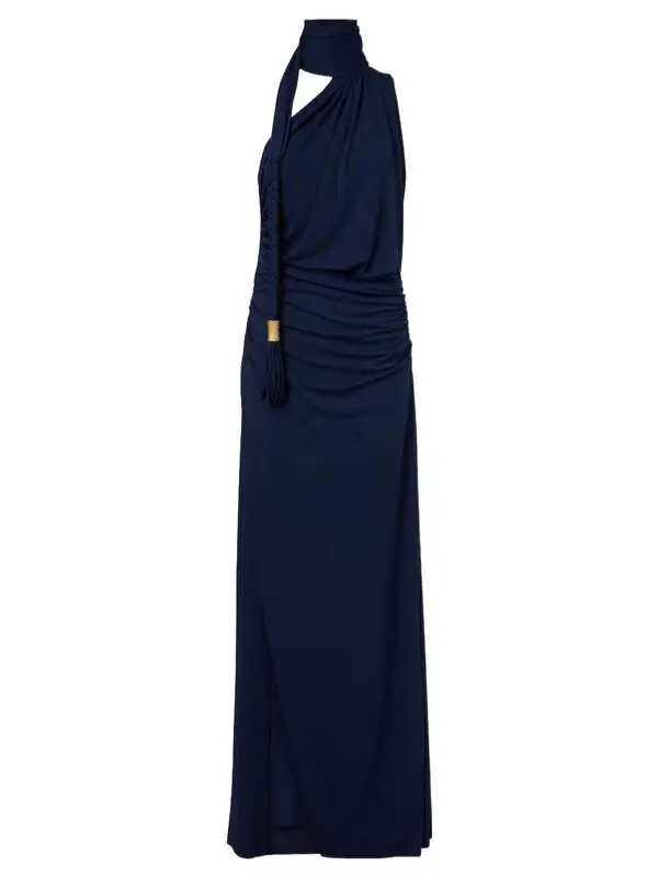 Simkhai Sleeveless Draped Maxi Dress With Tassel Detail - Black