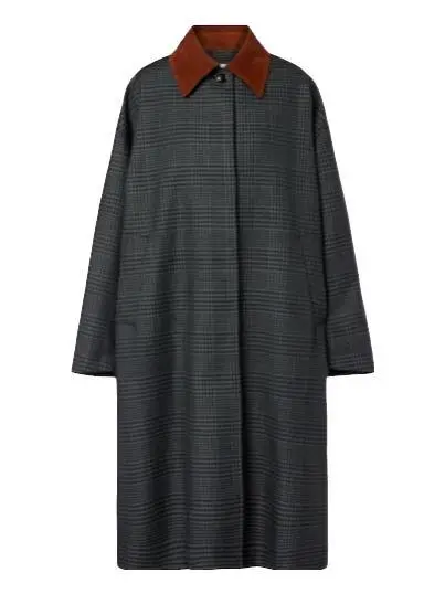 RÓHE Checked Wool Coat - Black