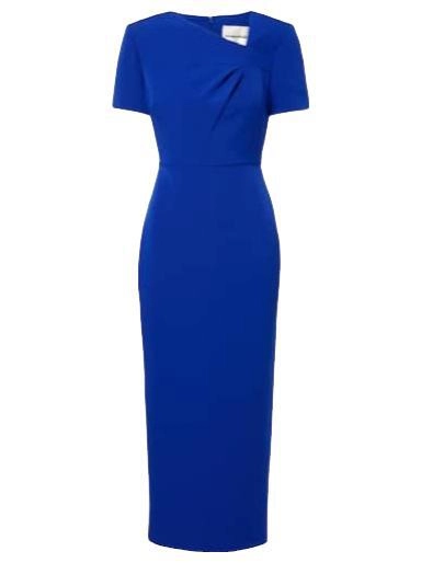 Roland Mouret Draped Crêpe Midi Dress - Blue