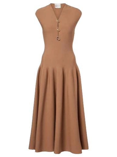 Roland Mouret Embellished Midi Dress - Brown