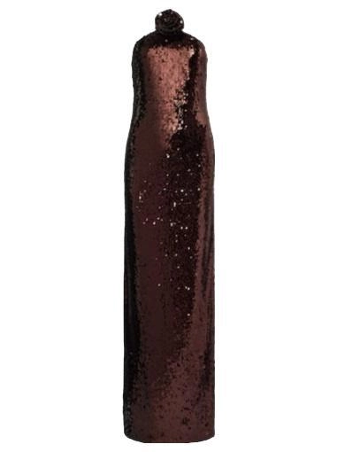 Magda Butrym Embellished Sequined Maxi Dress - Brown