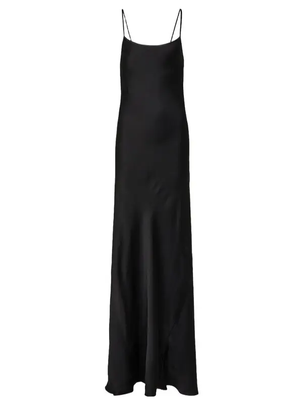 Victoria Beckham Satin Slip Maxi Dress - Black
