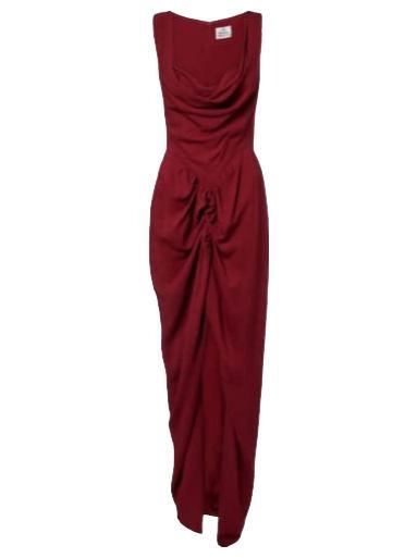 VIVIENNE WESTWOOD Draped Crepe Gown With Cowl Neck - Red