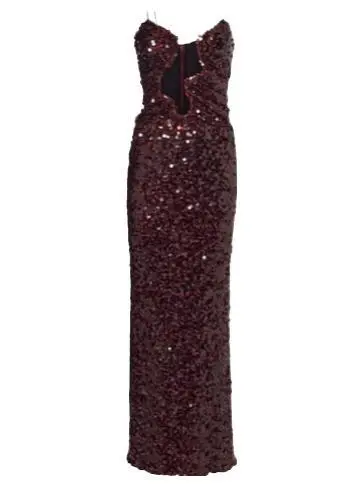 Christopher Esber Sequin Maxi Dress With Plunge Neckline And Cut-out Detail - Black