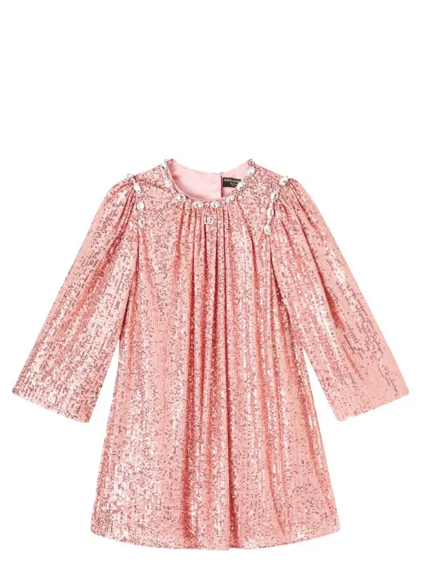 Dolce & Gabbana Embellished Sequin Dress - Pink