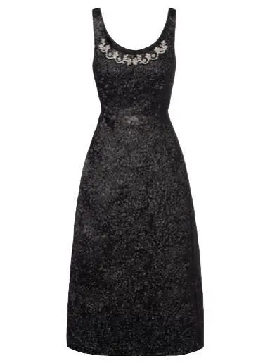 Simone Rocha Embellished Lamé Cocktail Dress - Black