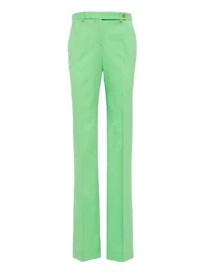 Versace Medusa Wool Straight Leg Pants - Green
