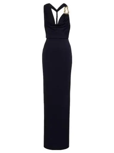 Rebecca Vallance Embellished Halterneck Gown - Black