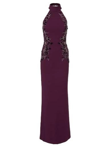 Rebecca Vallance Beatrice Embellished Crepe Gown - Red