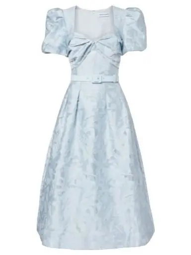 Rebecca Vallance Anneli Cotton-blend Jacquard Midi Dress - Blue