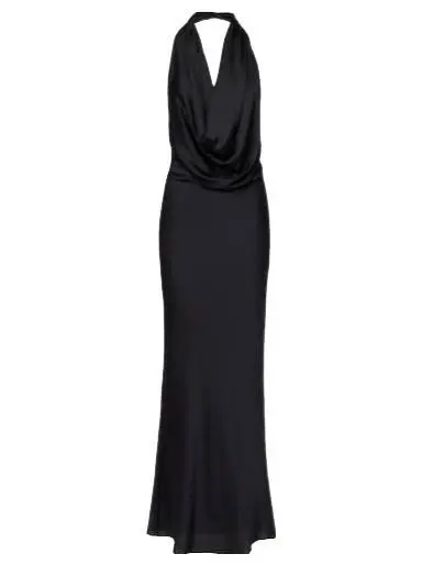 Staud Poppi Draped Halterneck Silk-blend Gown - Black