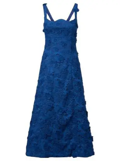 LEO Odette Lace Midi Dress - Blue