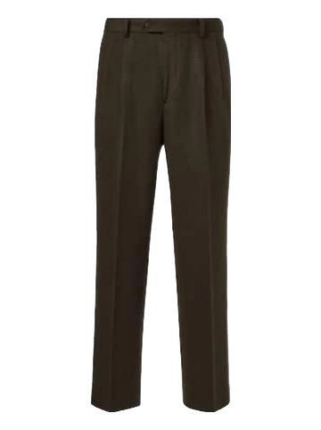 Auralee Camel Hair Flannel Straight Leg Trousers - Black