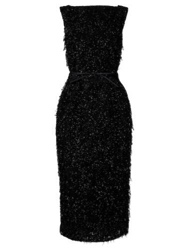 Erdem Lurex Fil Coupé Midi Dress - Black