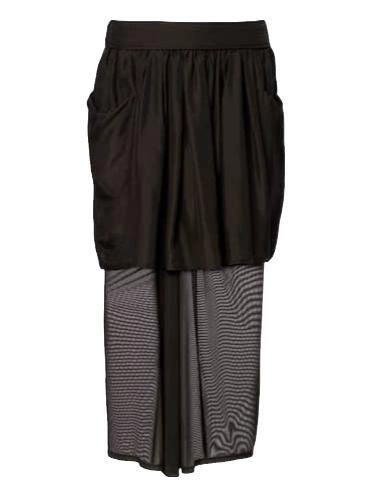 LEMAIRE Draped Semi-sheer Silk Midi Skirt - Black