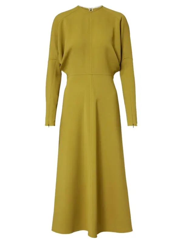 Victoria Beckham Long Sleeve Midi Dress - Mustard