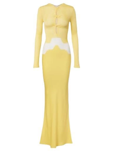Christopher Esber Verner Cutout Lace-trimmed Jersey Maxi Dress - Yellow