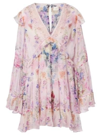 Camilla Embellished Floral Silk Chiffon Minidress - No