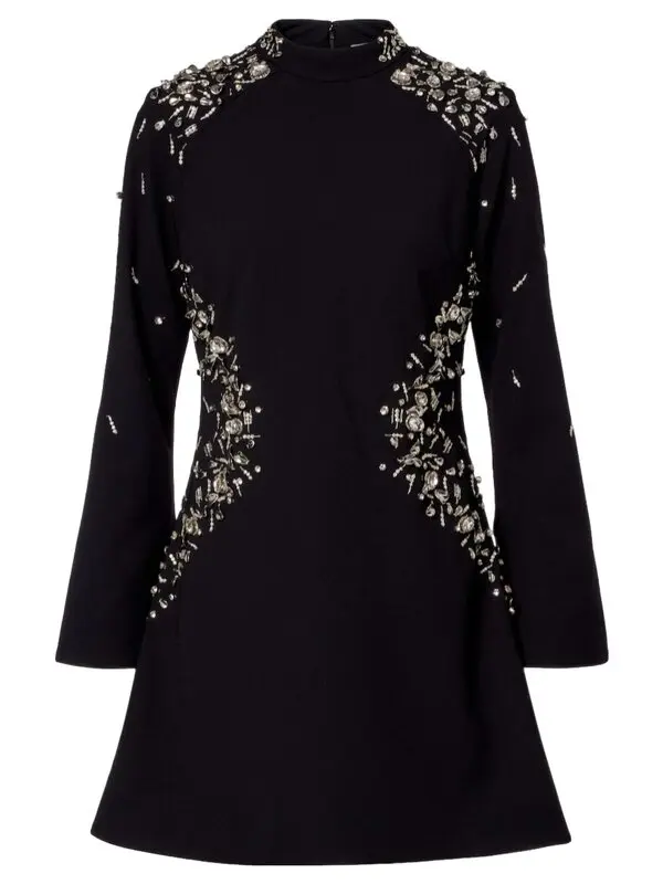 Simkhai Carla Embellished Crepe Mini Dress - Black