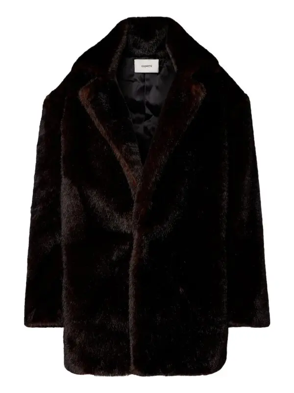 Coperni Oversized Plush Coat - Brown
