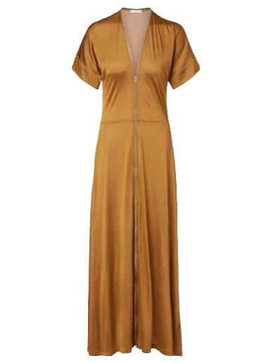 LEMAIRE Jersey Maxi Dress With Two-way Zip - Brown