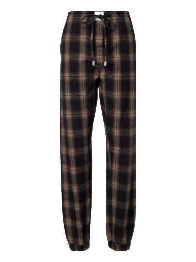 Attico Checked Cotton Sweatpants - Black
