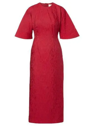 ROKSANDA Falah Cloqué Midi Dress - Red