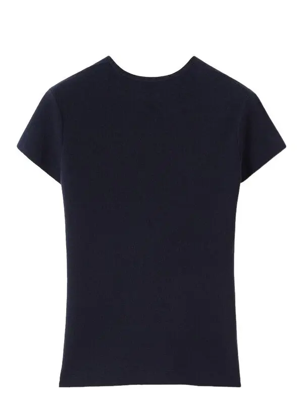 Loro Piana Kamet Crewneck Short Sleeve Top - Navy Blue