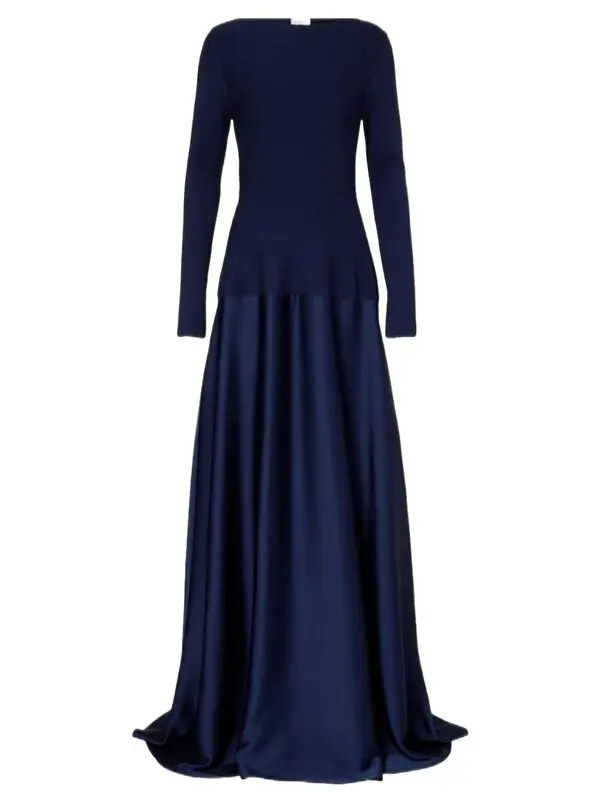 Simkhai Long-sleeved Satin Maxi Dress - Blue
