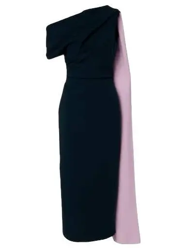 ROKSANDA Maite Off-shoulder Cape Midi Dress - Black