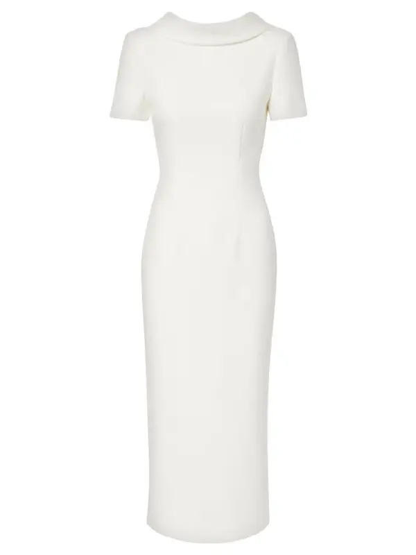 Roland Mouret Crêpe Midi Cocktail Dress - White