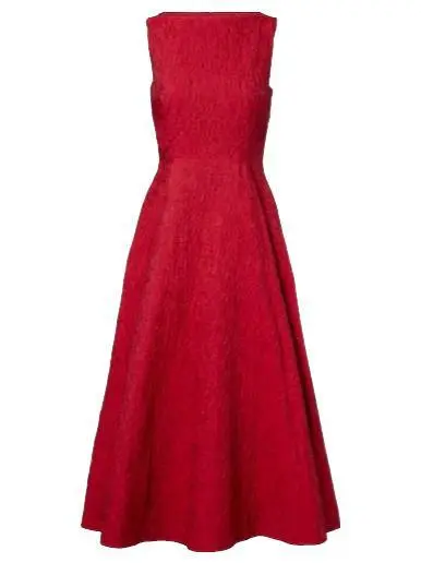 ROKSANDA Tera Textured Cloqué Midi Dress - Red