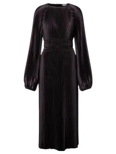 JOSEPH Ortíz Pleated Midi Dress - Black